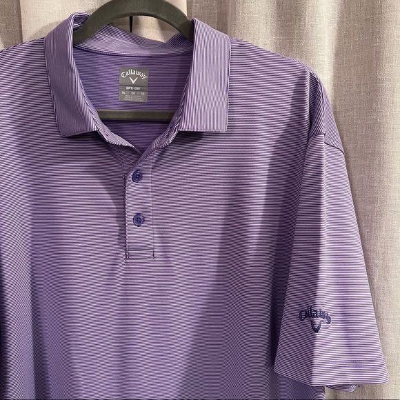 Callaway | Shirts | Callaway Optidry Purple Striped Polo | Poshmark
